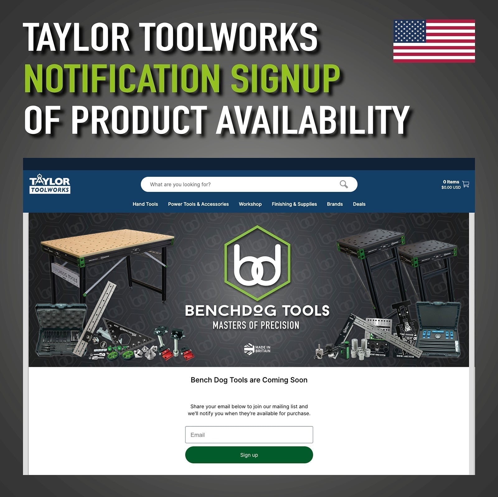 Taylor Toolworks and Benchdog Stock - a quick update for our U.S custo – Benchdog Tools