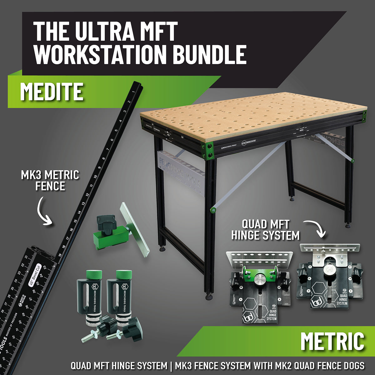 Workstation Bundle - Medite - MK3 Fence & Hinge System - Metric ...